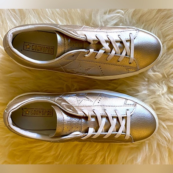 Converse | Shoes | Converse Chuck Taylor All Star Gold Leather Sneakers ...